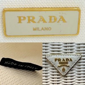 Prada | Bags | Prada Wicker Basket Bag Crossbody Rattan White | Poshmark